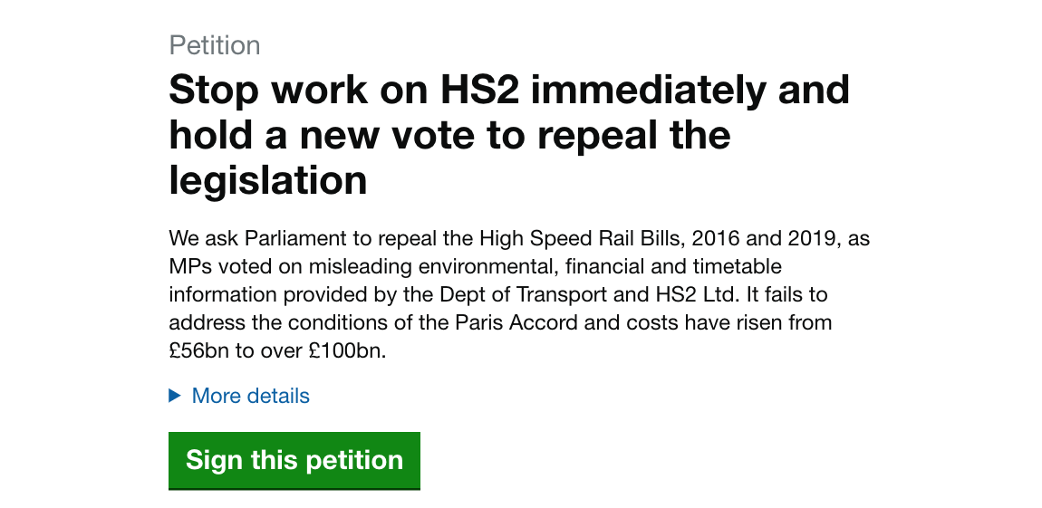 Sign the Petition: Stop work on HS2 immediately – STOP HS2 – The ...